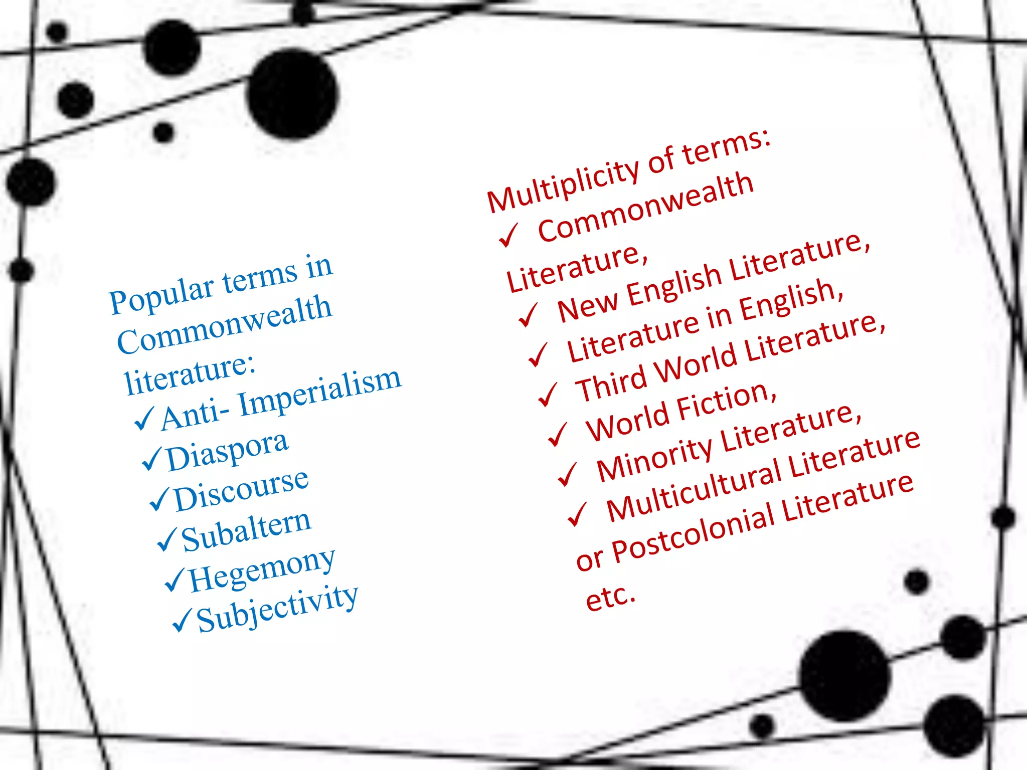 Commonwealth literature an outline | PPSX