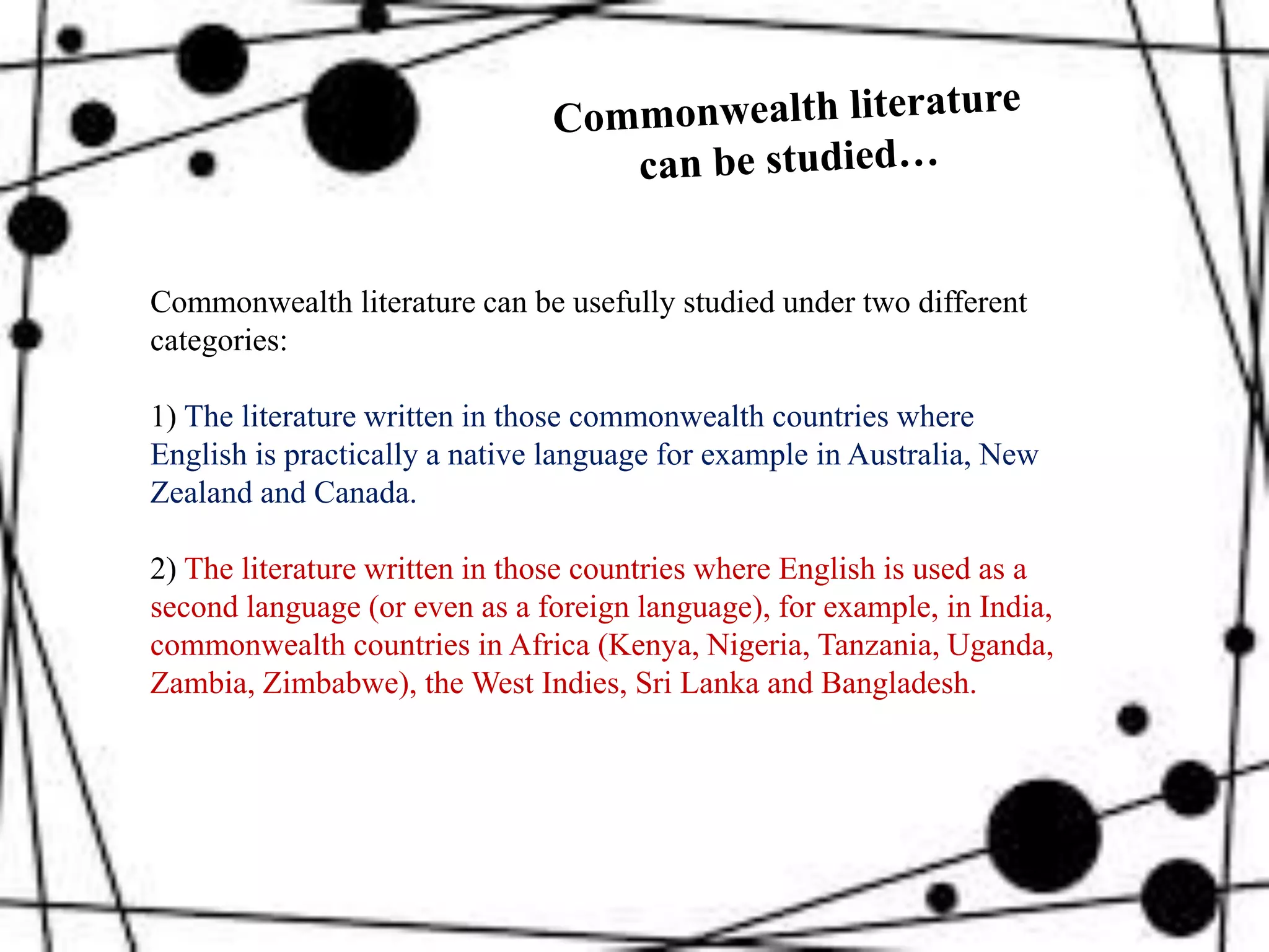 Commonwealth literature an outline | PPSX