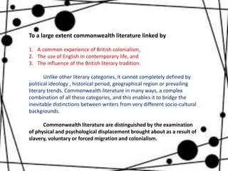 Commonwealth literature an outline | PPSX