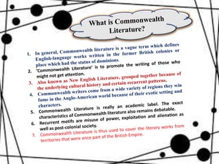 Commonwealth literature an outline | PPSX