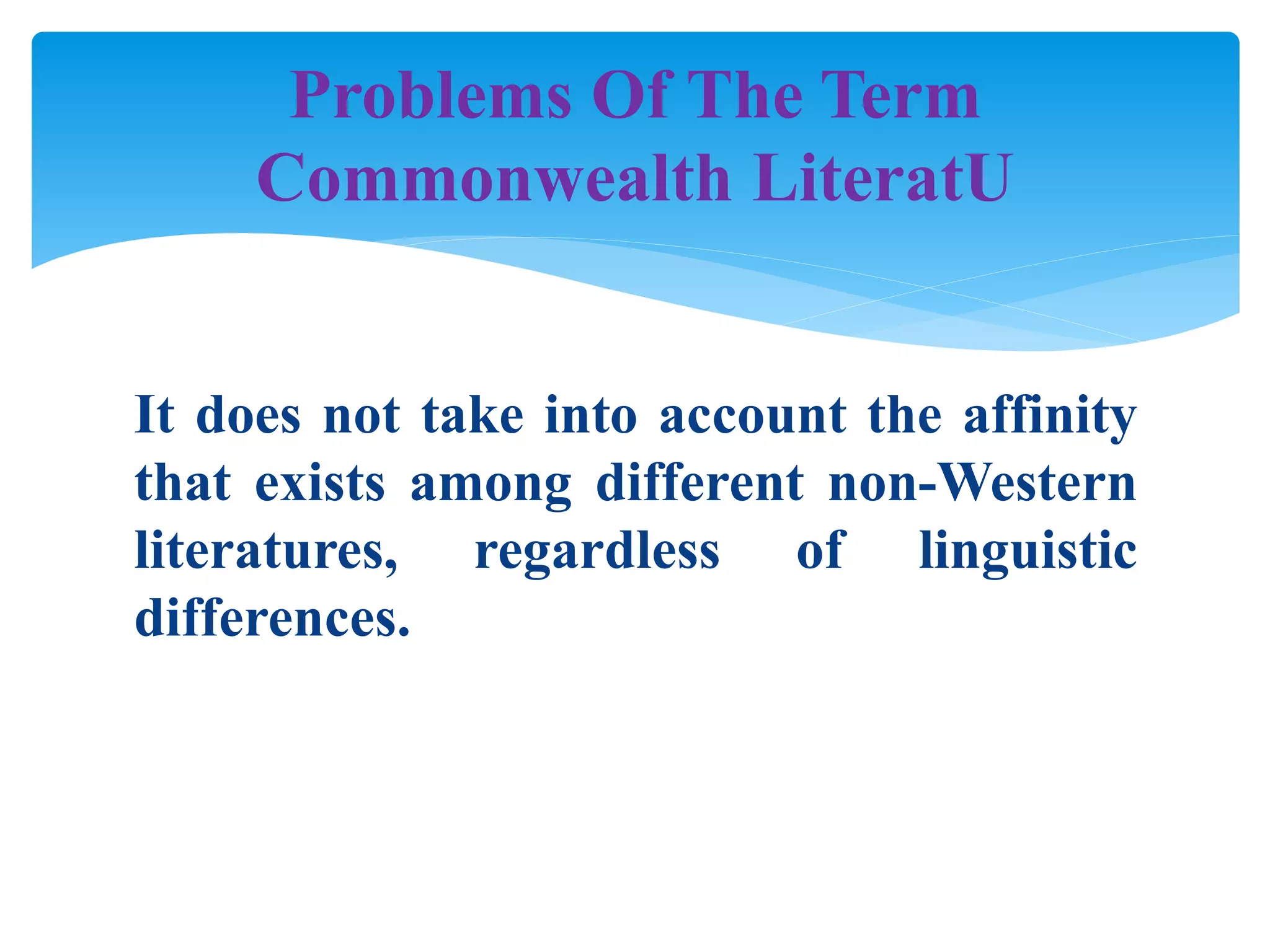 Commonwealth Literature Introduction | PPTX