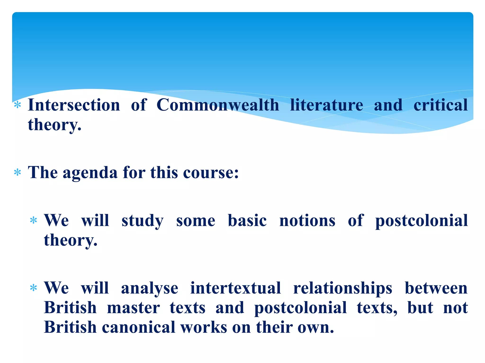 Commonwealth Literature Introduction | PPTX