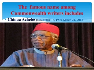Commonwealth Literature Introduction | PPTX
