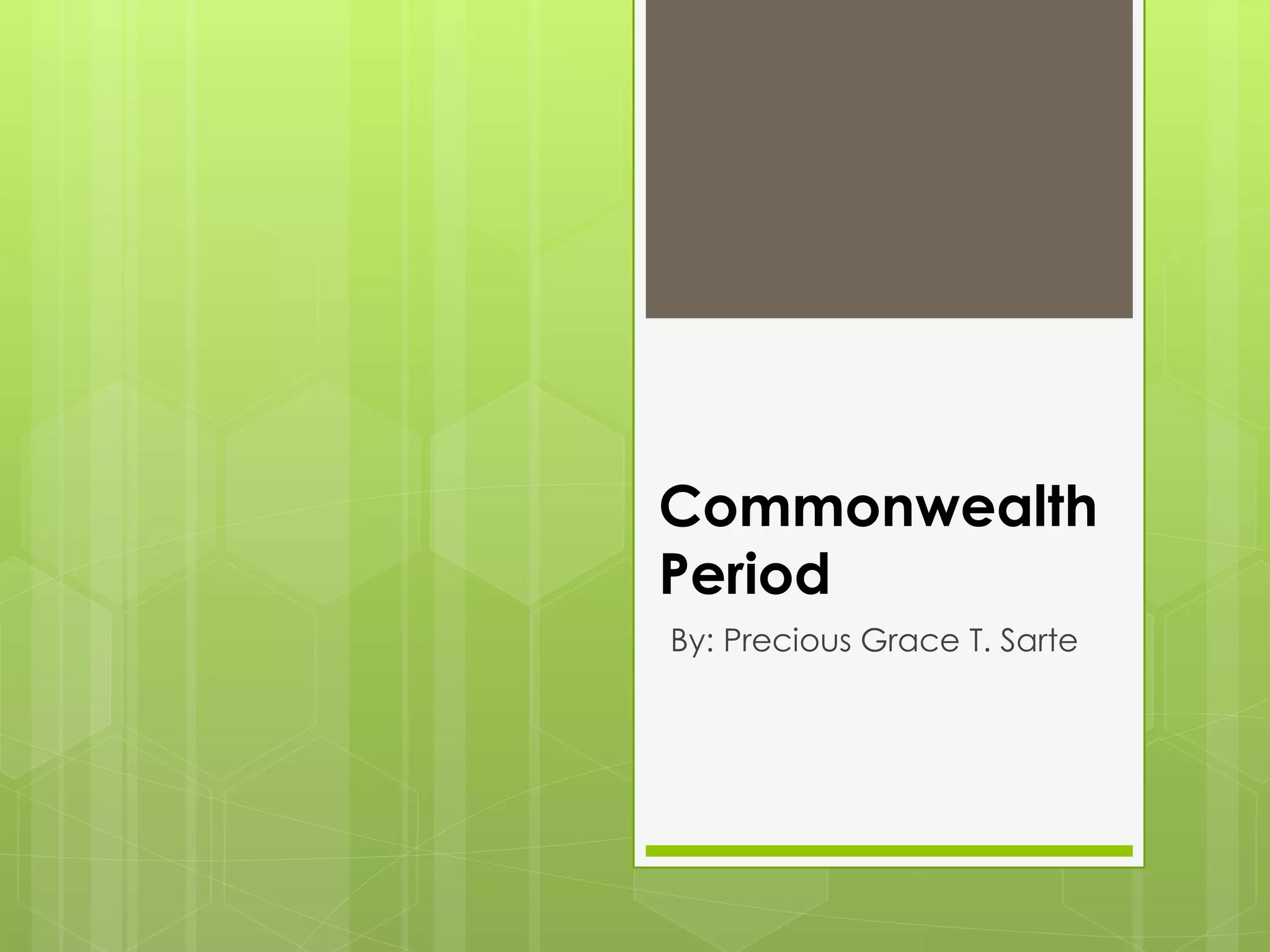 Commonwealth period - Education | PPTX