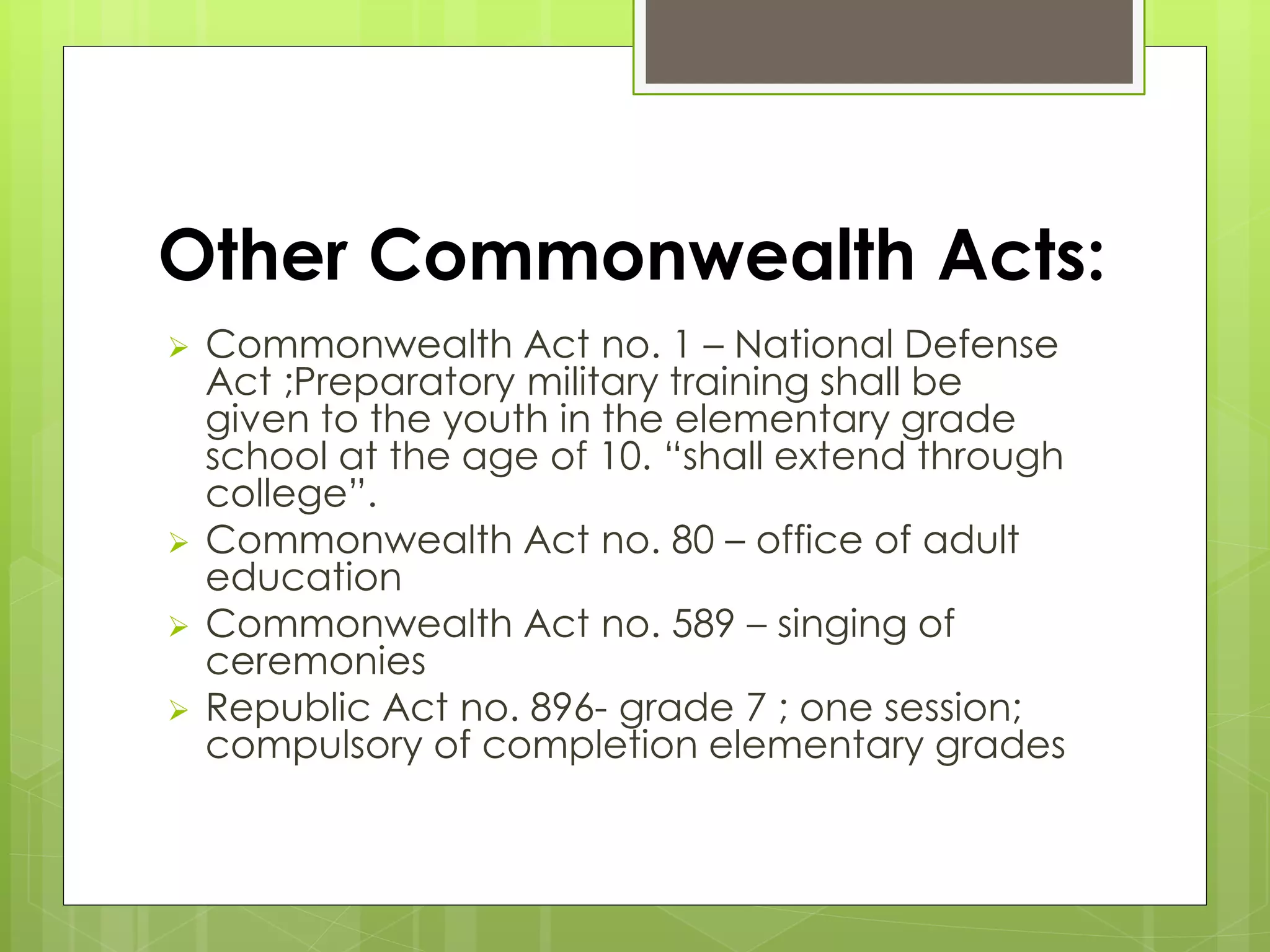 Commonwealth period - Education | PPTX