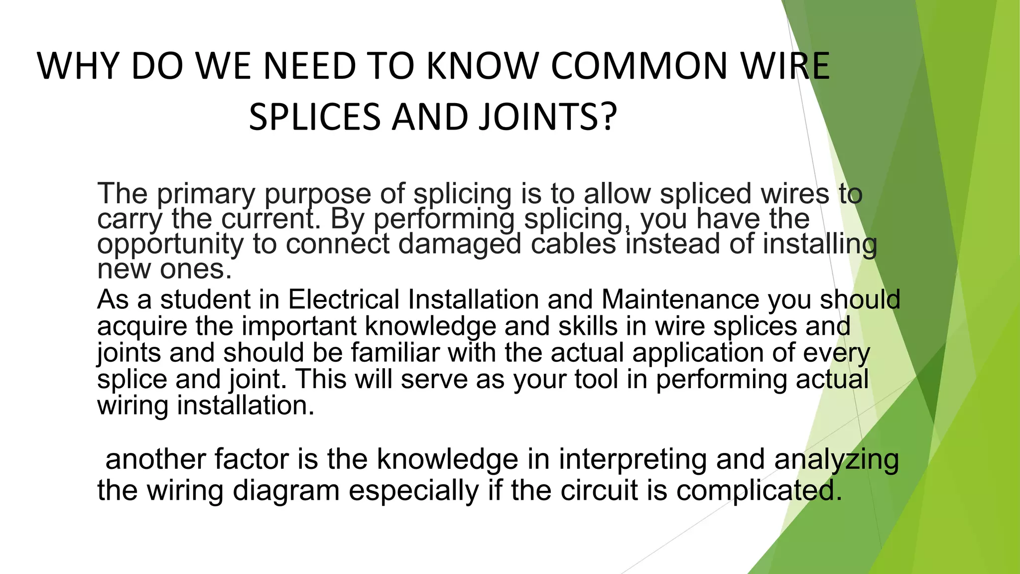 commonwiresplicesandjoints | PPTX
