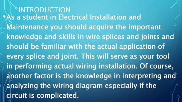 Common wire splices and joints | PPTX
