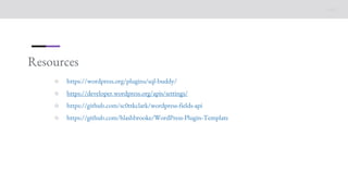 Common WordPress APIs_ Settings API | PPTX