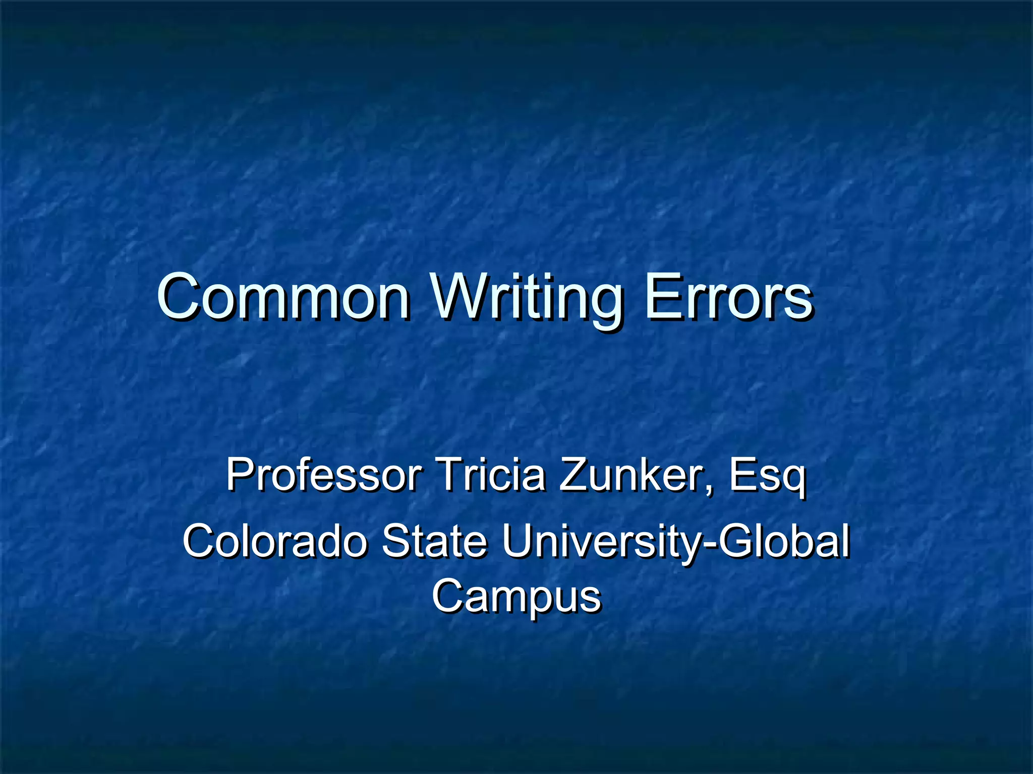 Common writing errors (revised) | PPT