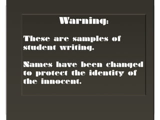 Common writing errors part one | PPT