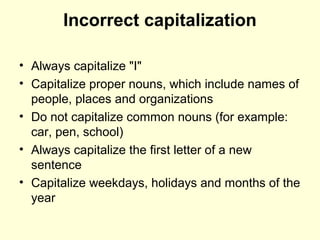 Common writing mistakes | PPT
