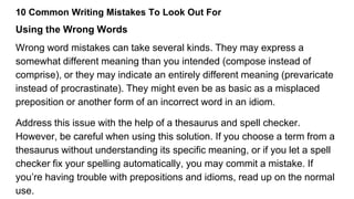Common Writing Mistakes and How to Avoid Them for Better Writing | PPTX