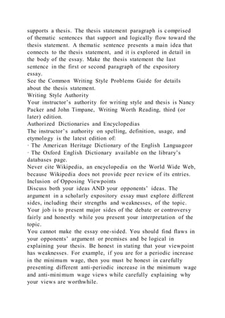 COMMON WRITING STYLE PROBLEMS WHEN WRITING SCHOLARLY EXPOSITORY ES | PDF