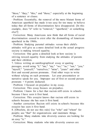 COMMON WRITING STYLE PROBLEMS WHEN WRITING SCHOLARLY EXPOSITORY ES | DOCX