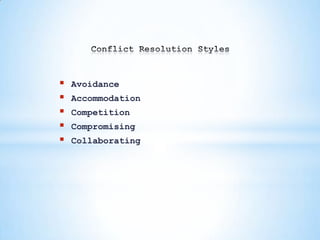 Conflict Resolution Styles | PPTX
