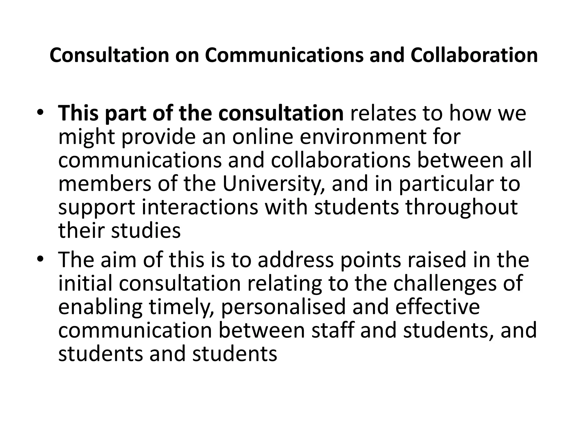 Comms and Collaboration Consultation | PPT