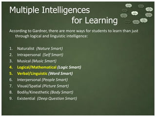 Comm skills & multiple intelligences approach to communicative teaching | PDF | Educational ...