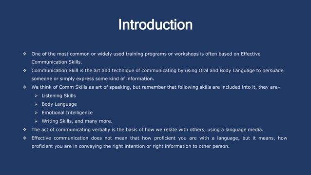 Communication Skills - An Introduction | PPTX