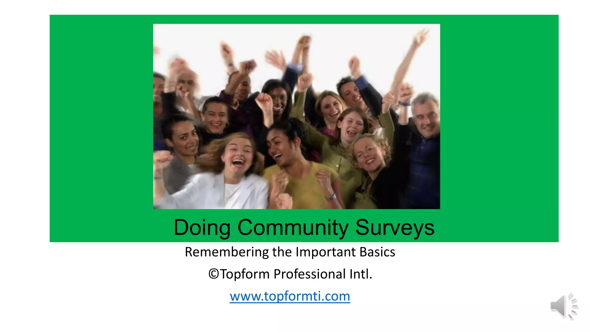 Doing Community Surveys | PPTX