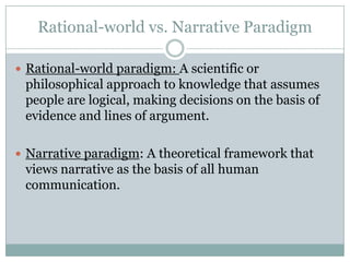 Comm Theory Narrative Paradigm | PPTX