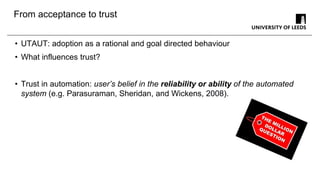 Human factors, user requirements and user acceptance of Shared ...