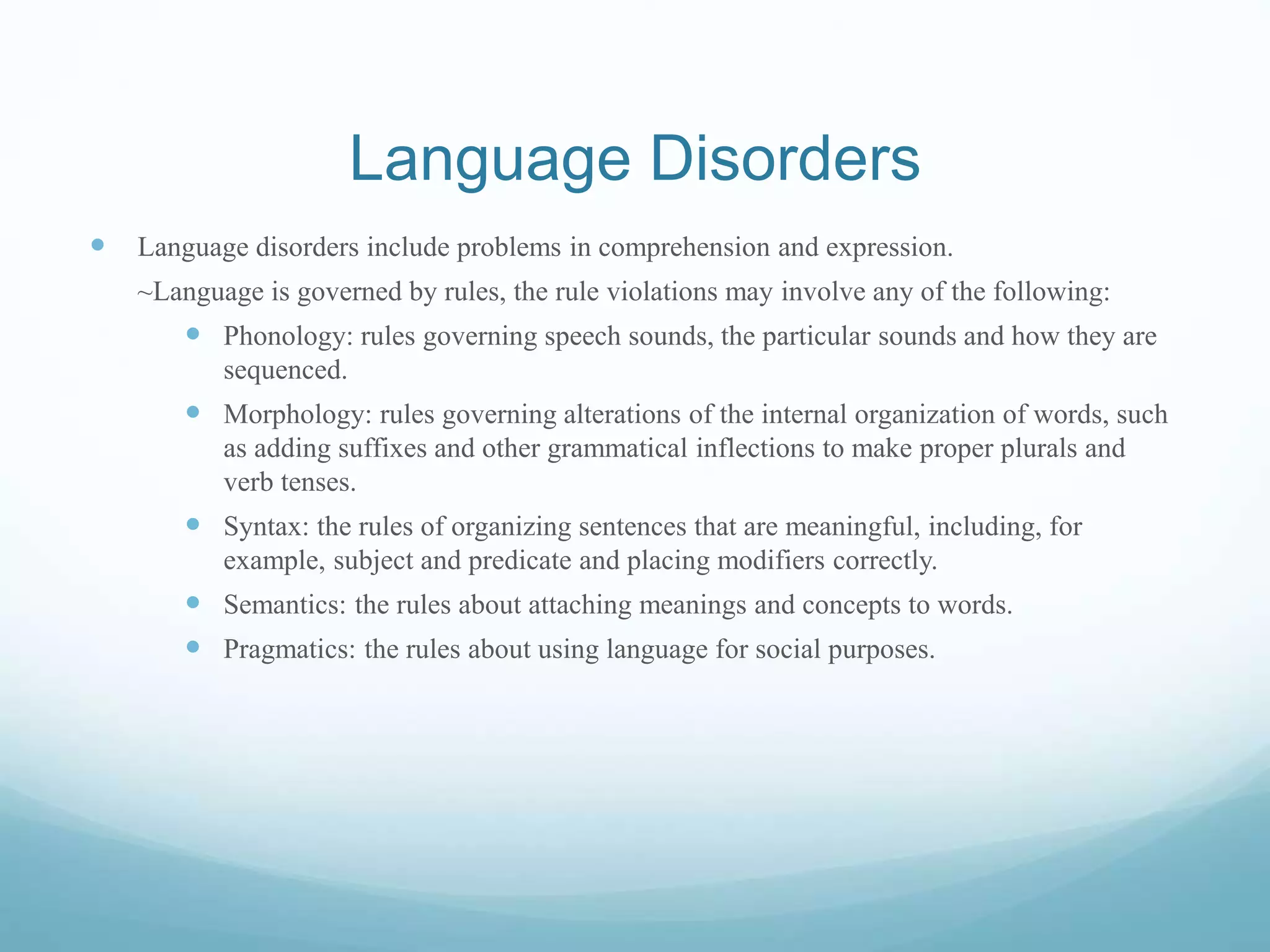 Communication disorders | PPTX
