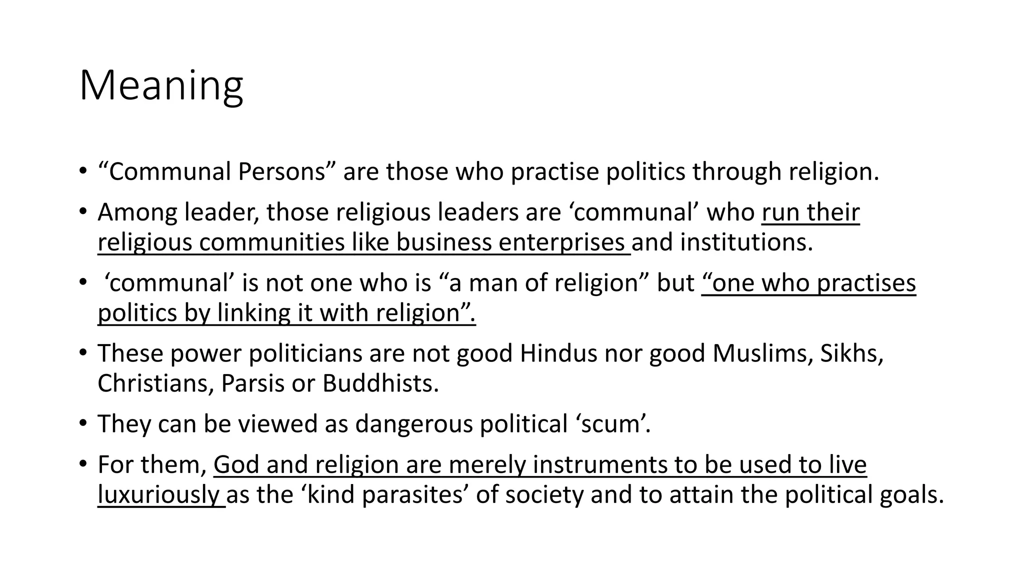 Communal conflicts | PPTX