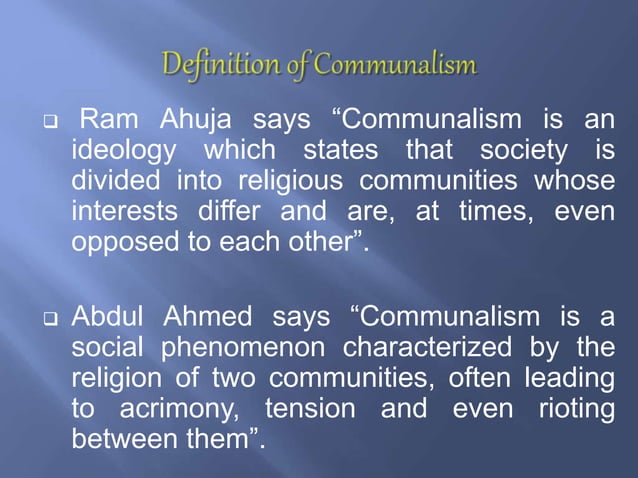 Communalism | PPTX | Islam | Religion & Spirituality