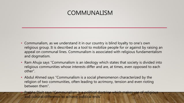 Communalism | PPTX