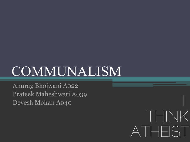 Communalism final ppt | PPTX
