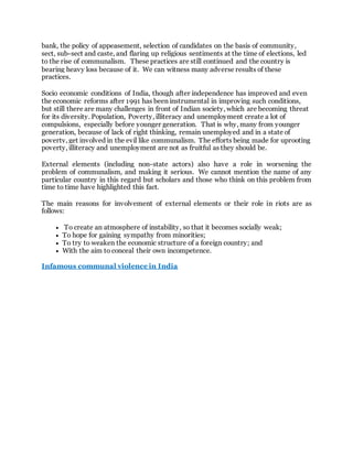 Communalism in india | DOCX