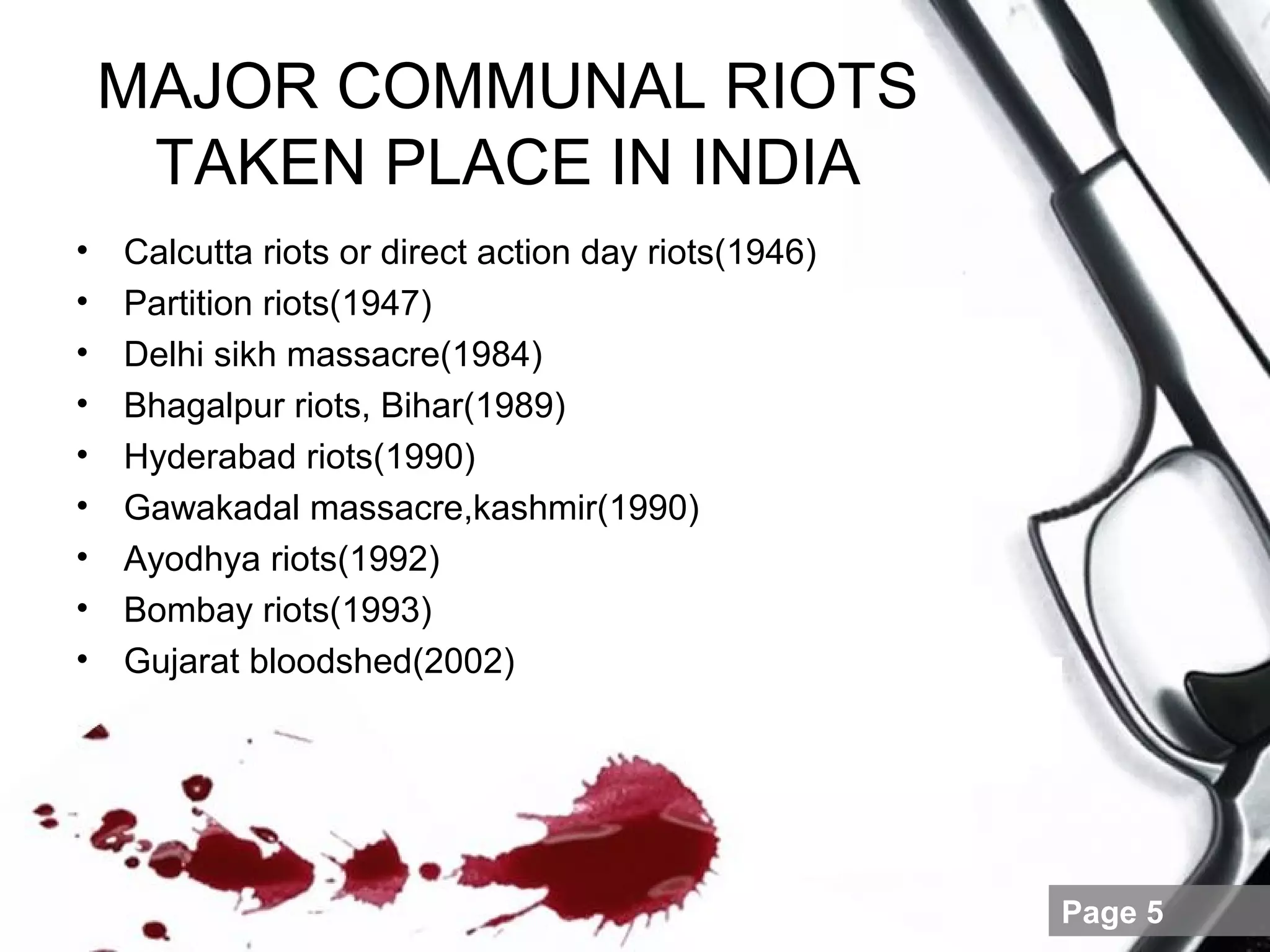Communal riots | PPT