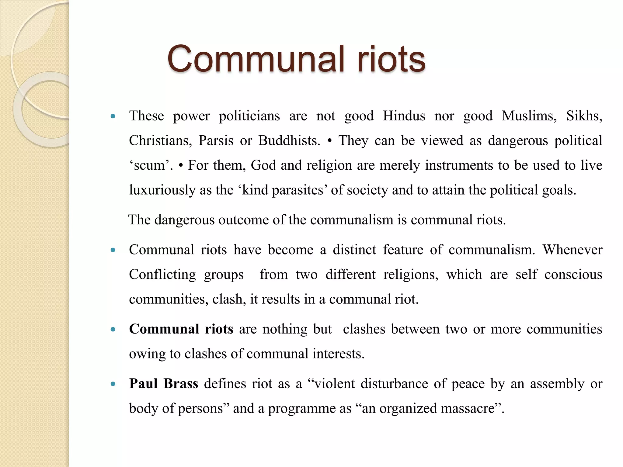 Communal riots | PPTX