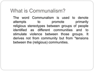 Communal violence and social work | PPTX