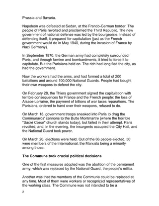 The Paris Commune 1871 was the first socialist state | PDF | War and ...