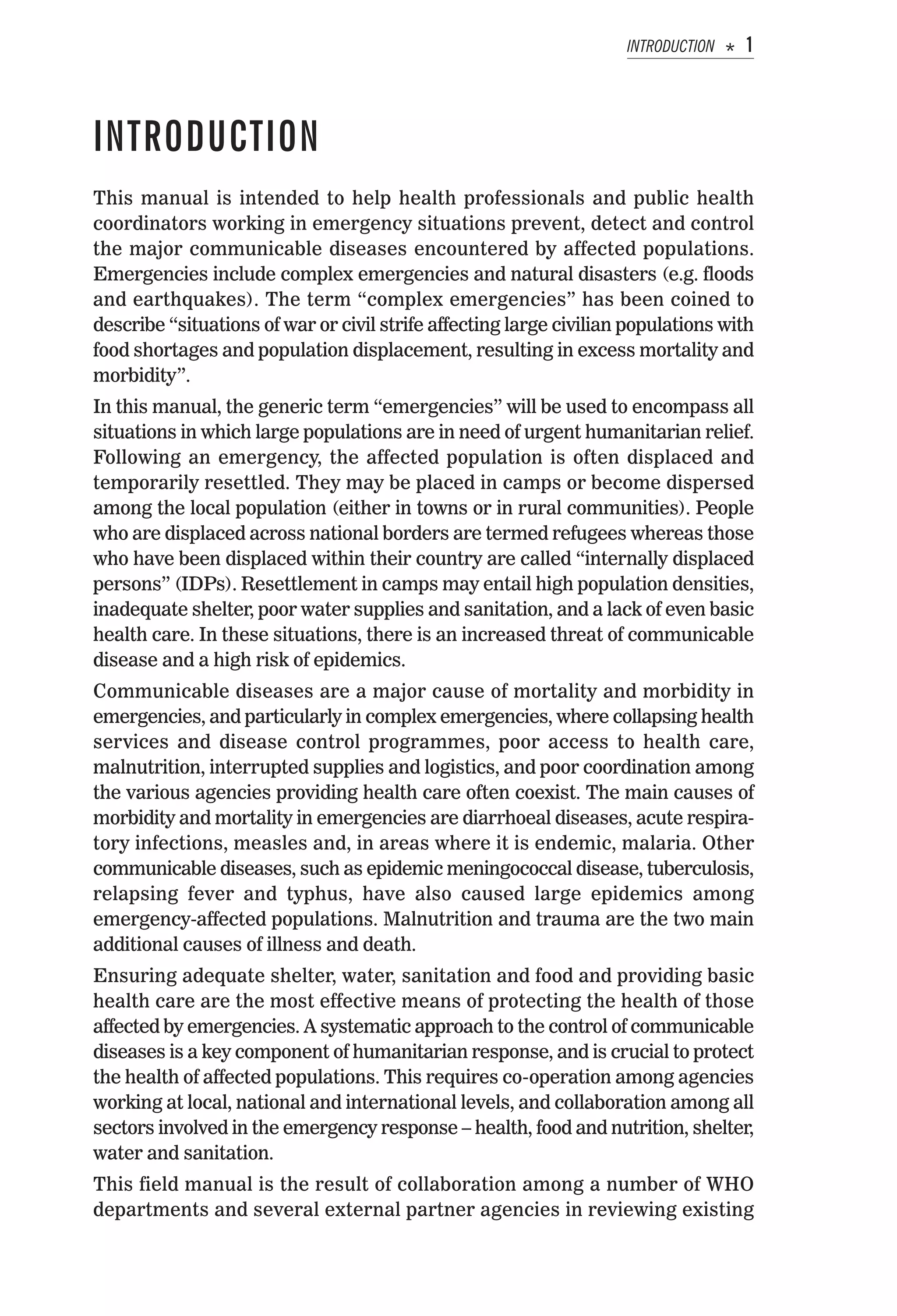 Communicable disease control in emergencies | PDF