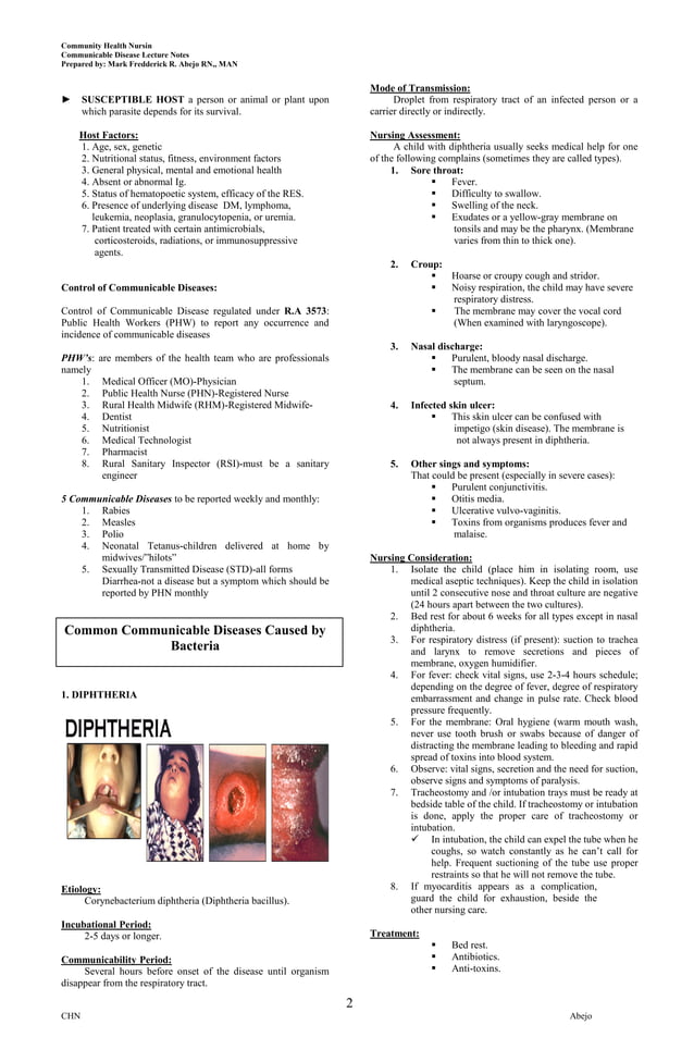 Communicable Disease Handouts | PDF