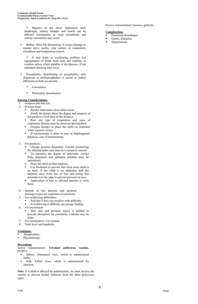 Communicable Disease Handouts | PDF