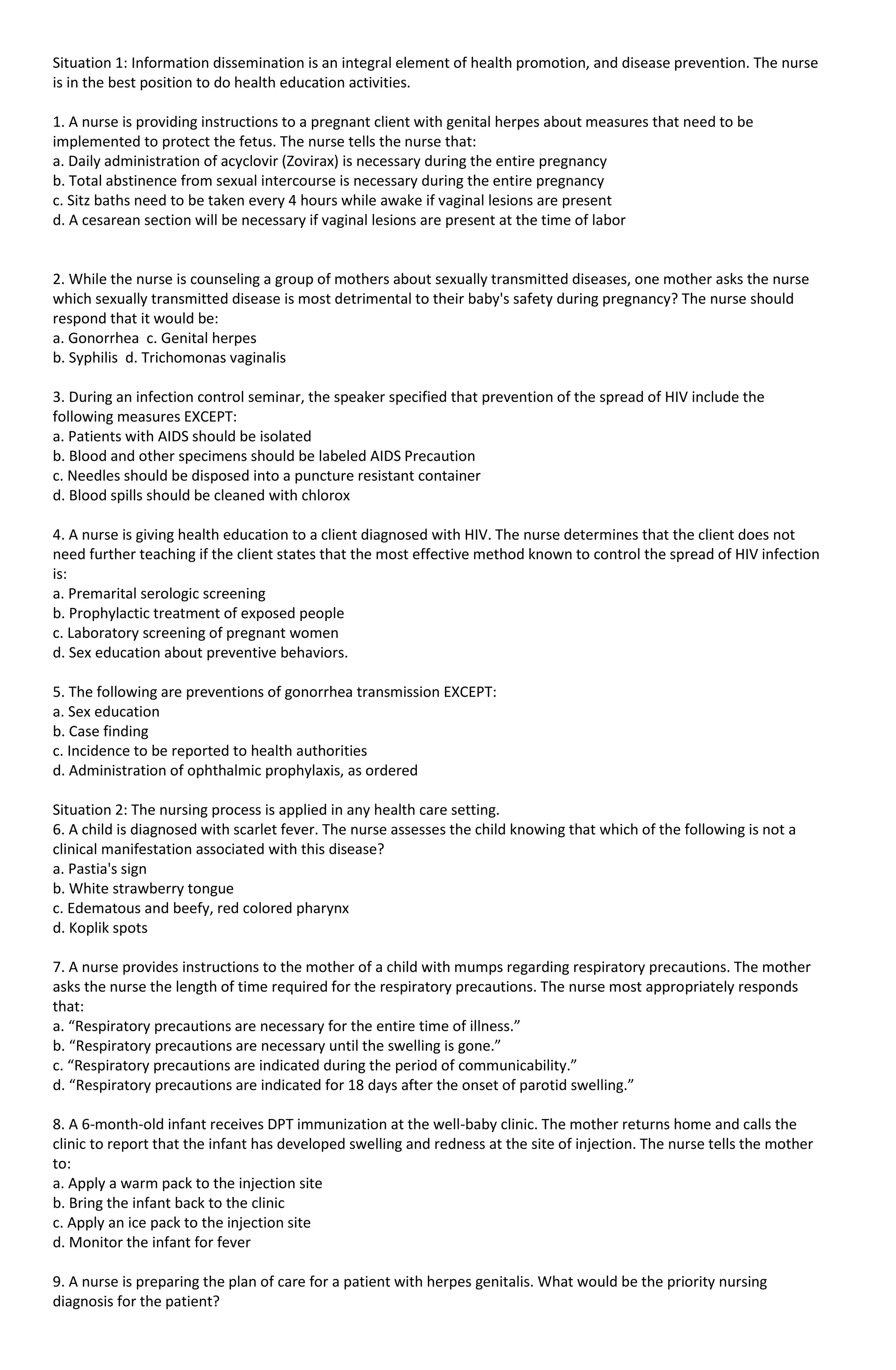 Communicable disease q&a | DOCX