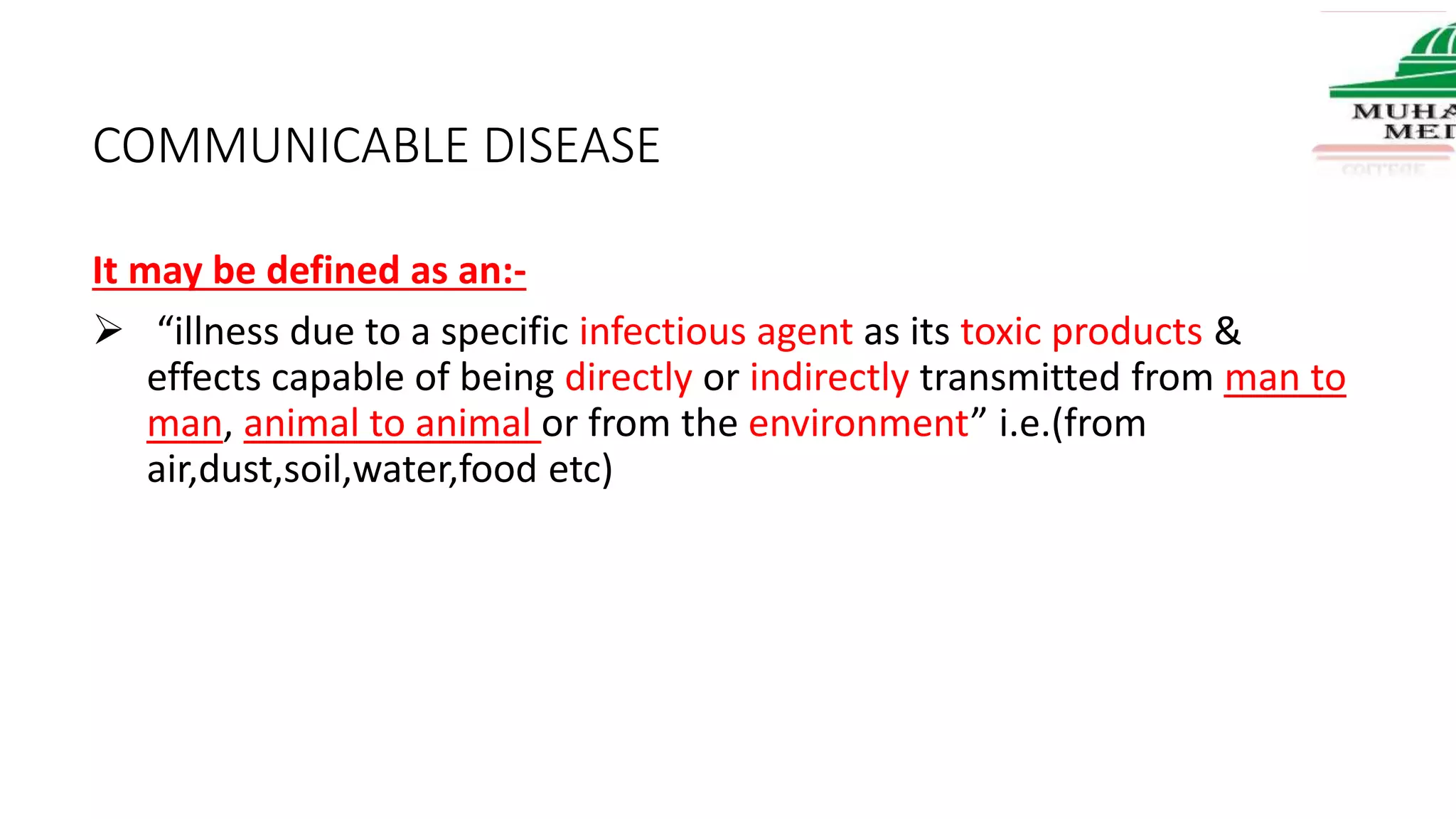 Introduction to Communicable diseases | PPTX