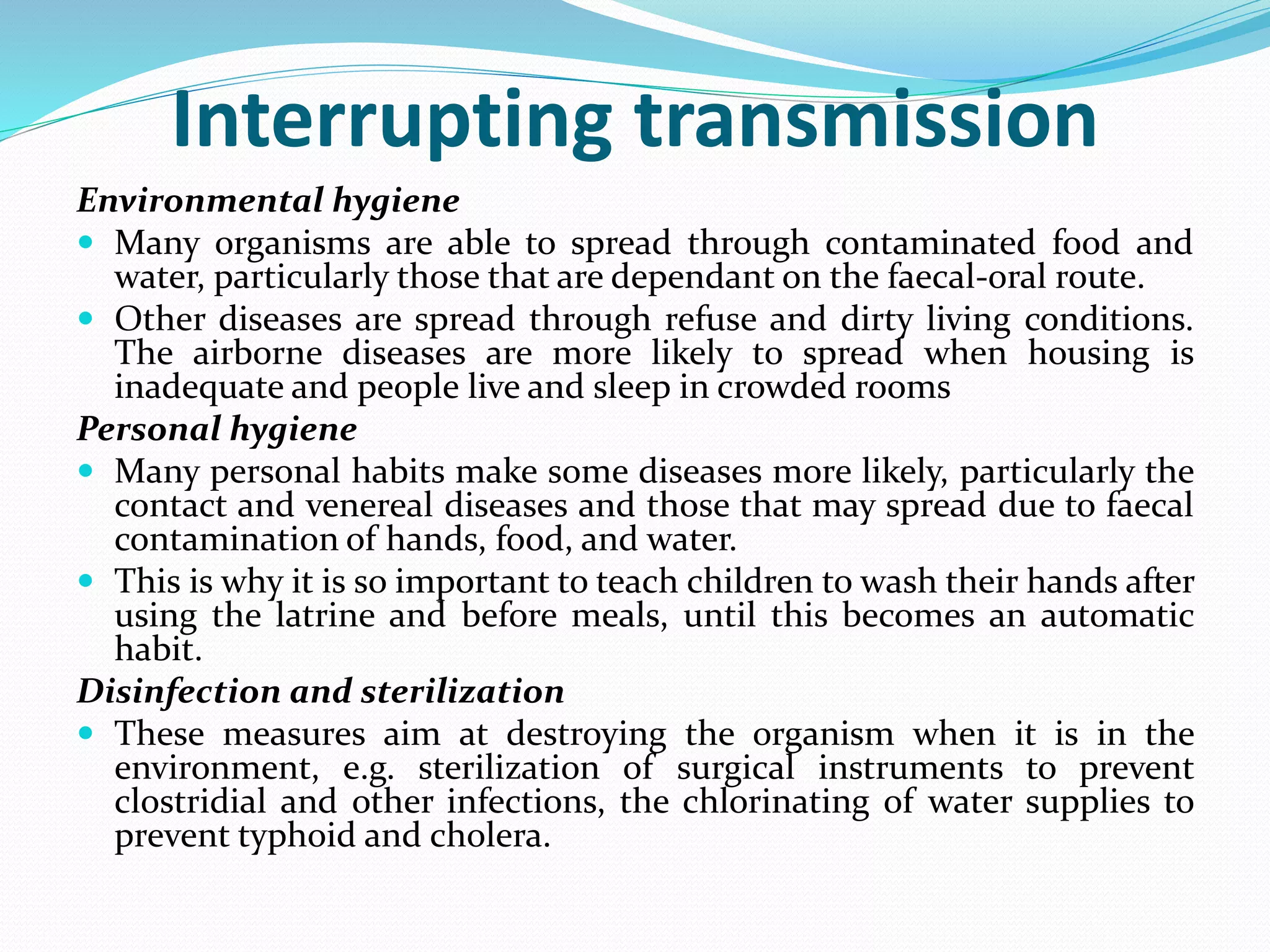 Communicable diseases, routes of transmission and control | PPTX