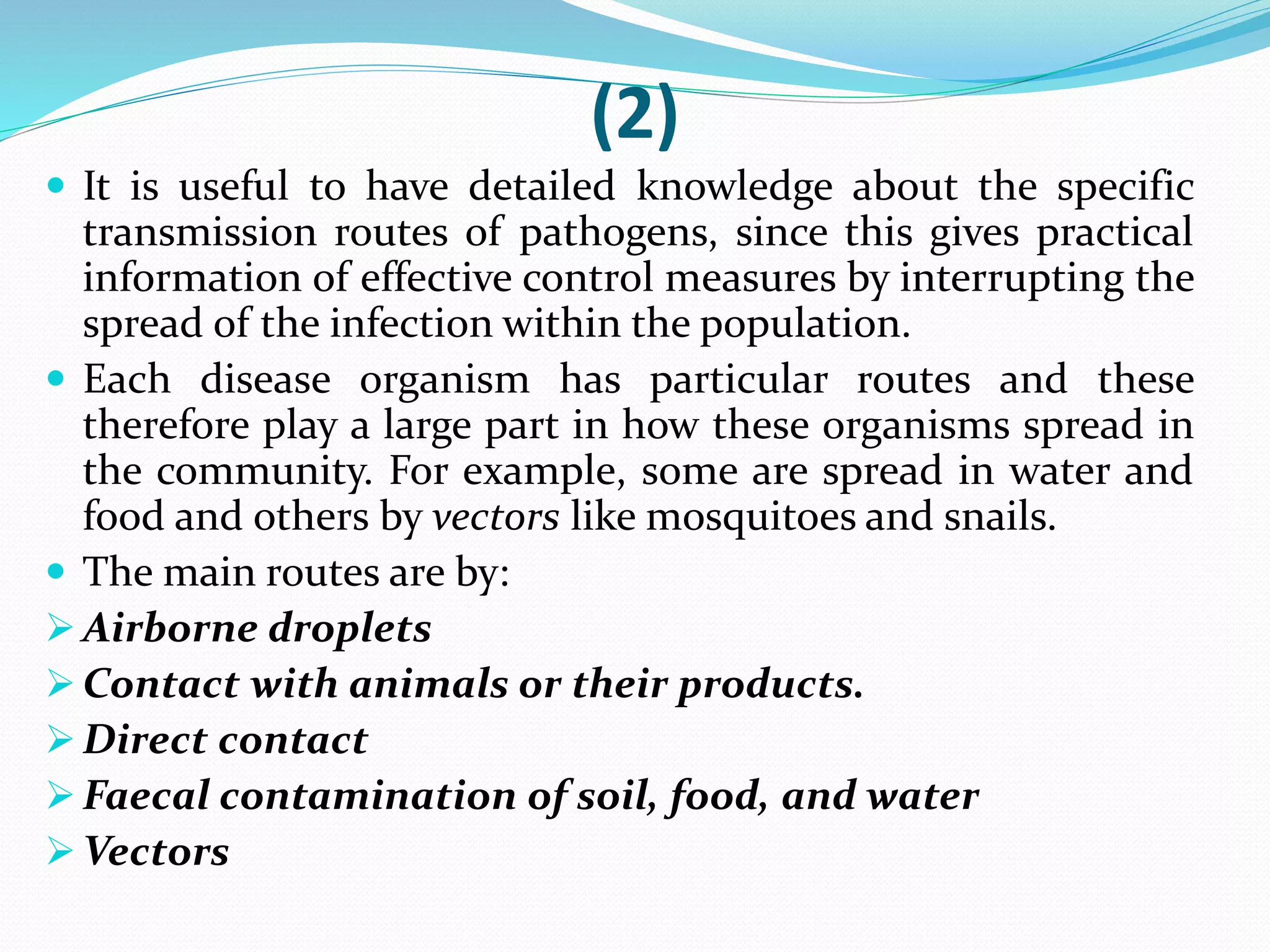 Communicable diseases, routes of transmission and control | PPTX