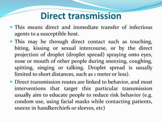 Communicable diseases, routes of transmission and control | PPTX