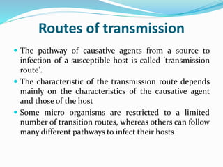 Communicable diseases, routes of transmission and control | PPTX