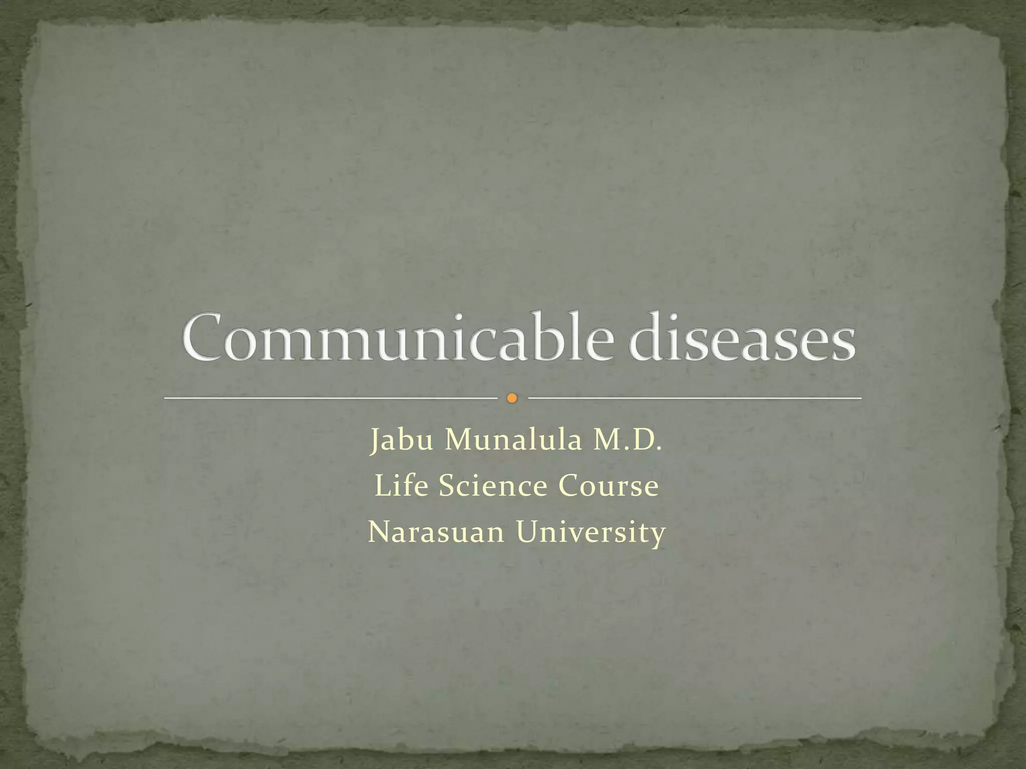 Communicable disease | PPT