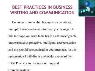 Contemporarily Business Writing and Communication | PPT | Business ...