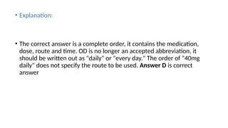 COMMUNICATE EFFECTIVELY WITH A PATIENT ON THE PROPER use of prescribed ...