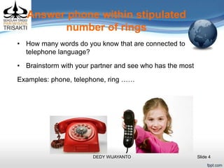 Communicate in english on the telephone | PPTX
