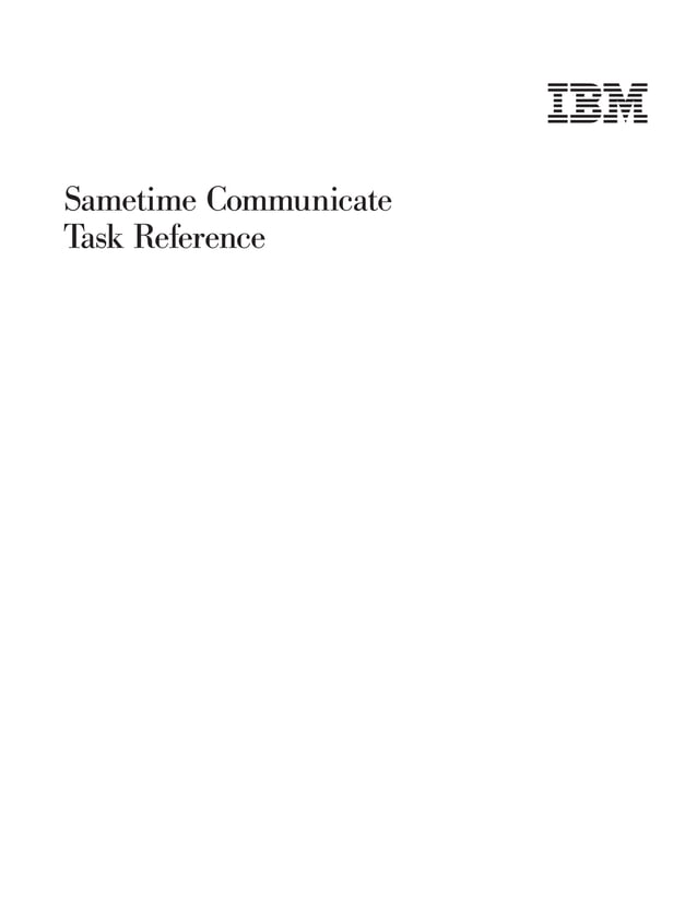 IBM Sametime 9 Chat - Task Reference | PDF