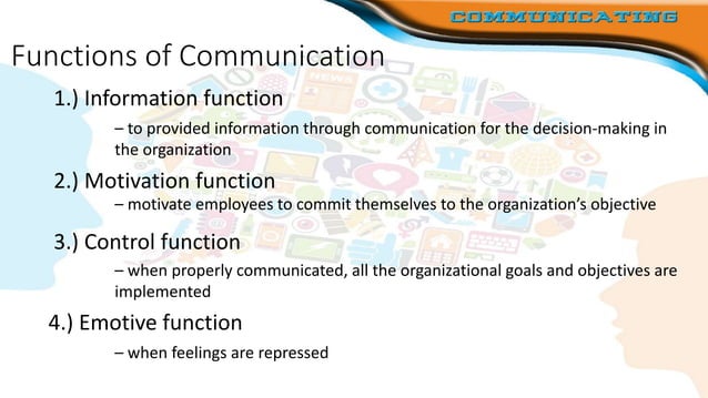 Functions of Management:Communicating
